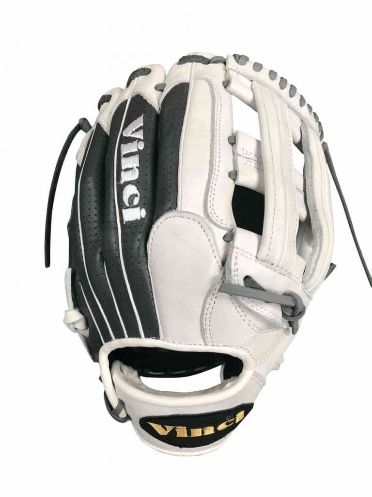 Exclusive 13 Inch White & Gray Pin hole back glove - Right Hand Thrower ...